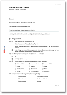 Untermietvertrag • DE Vertrag Download