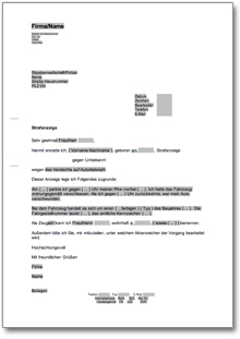 Strafanzeige gegen Unbekannt • AT Musterbrief Download
