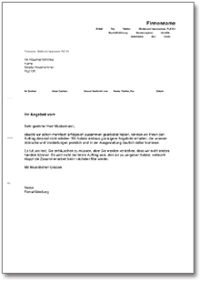 Ablehnung eines Angebots (wegen Konkurrenzangebot) • DE Musterbrief ...