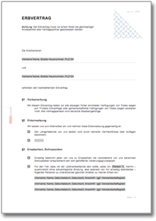 Erbvertrag (allgemein) • DE Vertrag Download